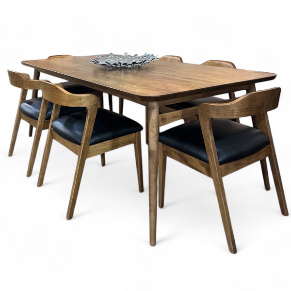 IN-STOCK - Bennington Leg Table & 6 Modern Cascade Chairs - Buy Custom ...